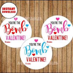 INSTANT DOWNLOAD Printable Valentine Bath Bomb Gift Tag, You're the ...