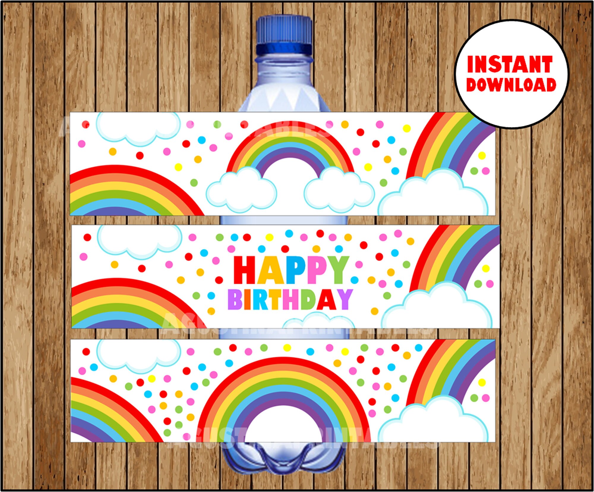 Rainbow water bottle labels diy Rainbow water bottle labels | Etsy