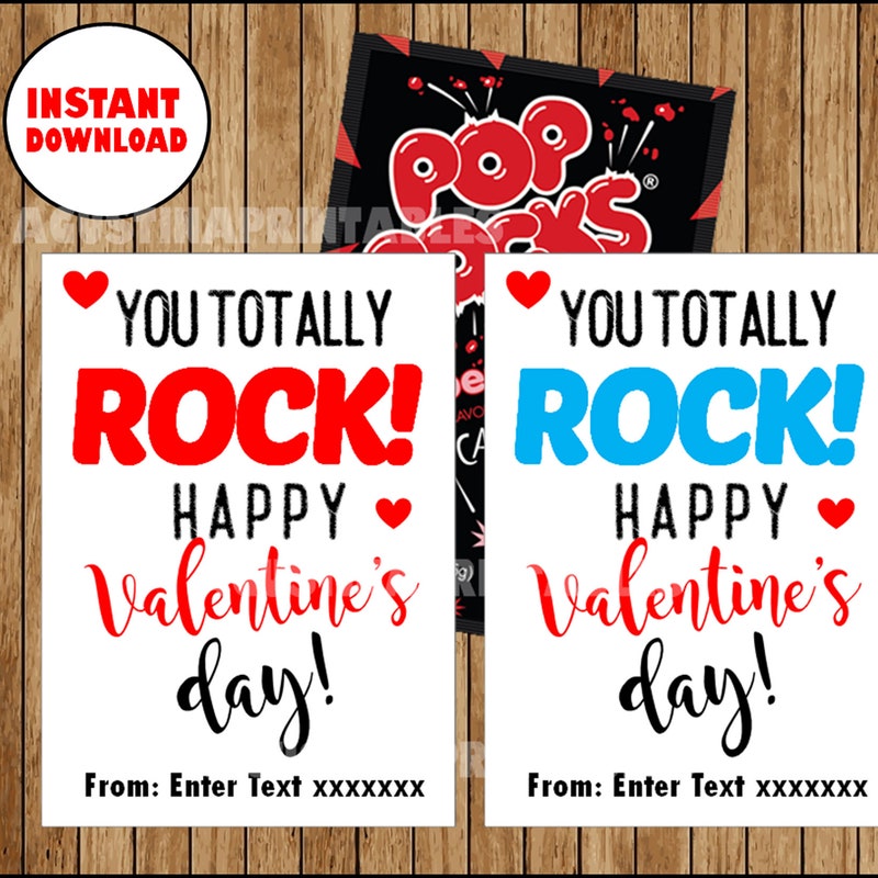 You Rock Valentines Printable - Etsy