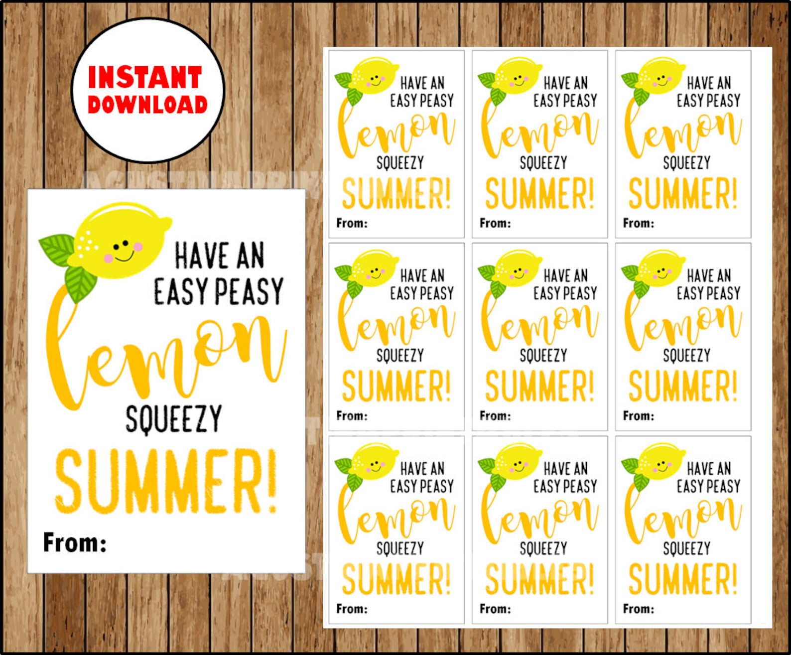 Easy Peasy Lemon Squeezy Summer Lemonade Teacher Appreciation - Etsy
