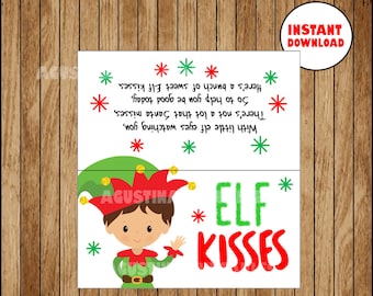 Christmas Reindeer Kisses Holiday Wishes Bag Topper Favor Bag - Etsy
