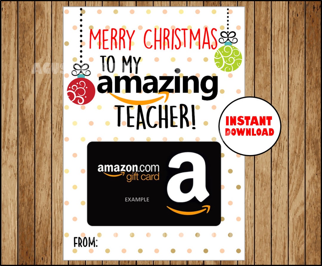 Amazon Gift Card Holder Teacher Christmas Gift Card - Etsy