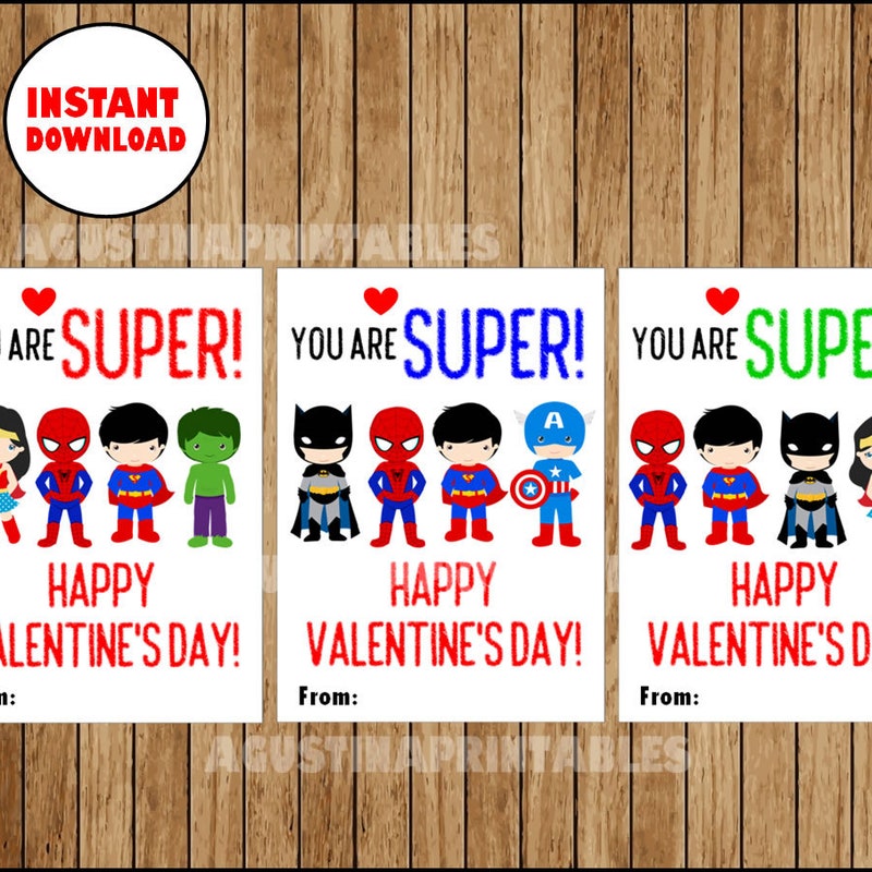 Superhero Valentine - Etsy