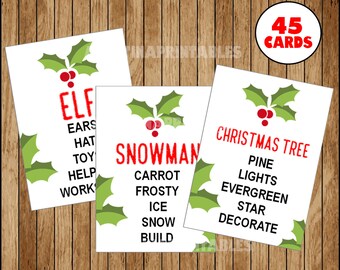 Christmas Taboo - Printable Christmas Game Cards for Taboo - Group Game ...