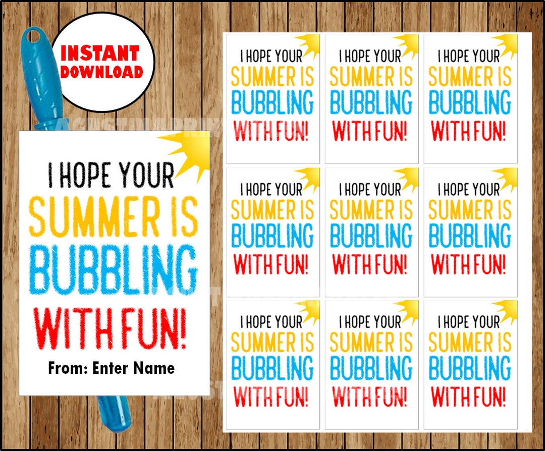 Summer Break, End of School Year Classmate Gift Tags, EDITABLE Pdf ...