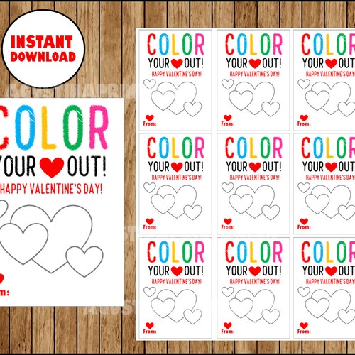 Kids Valentine Cards Printable Instant Download Pairs - Etsy