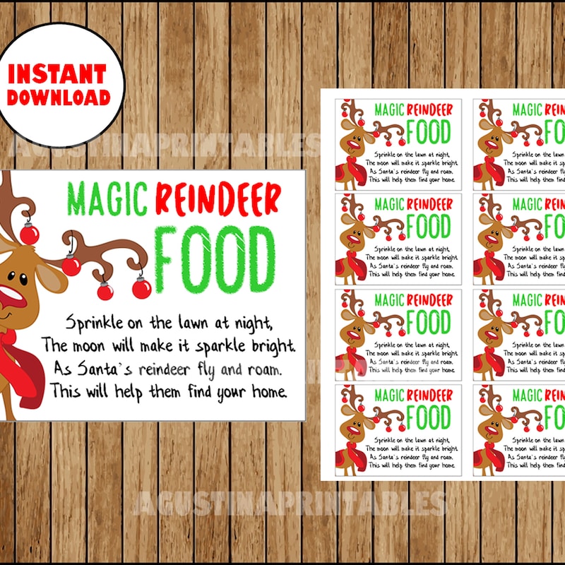 Reindeer Food Tag - Etsy