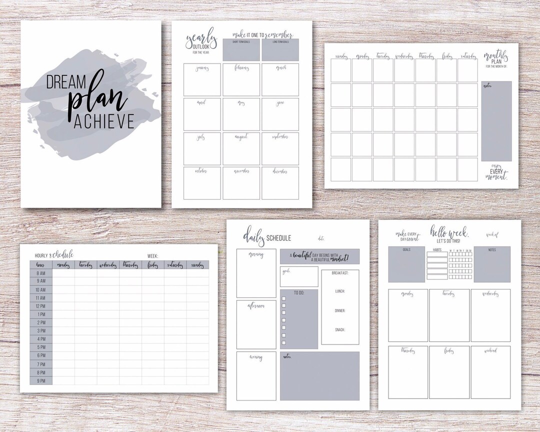 Simple Minimalist Digital Planner Pages SET L Goodnotes Inserts Yearly ...
