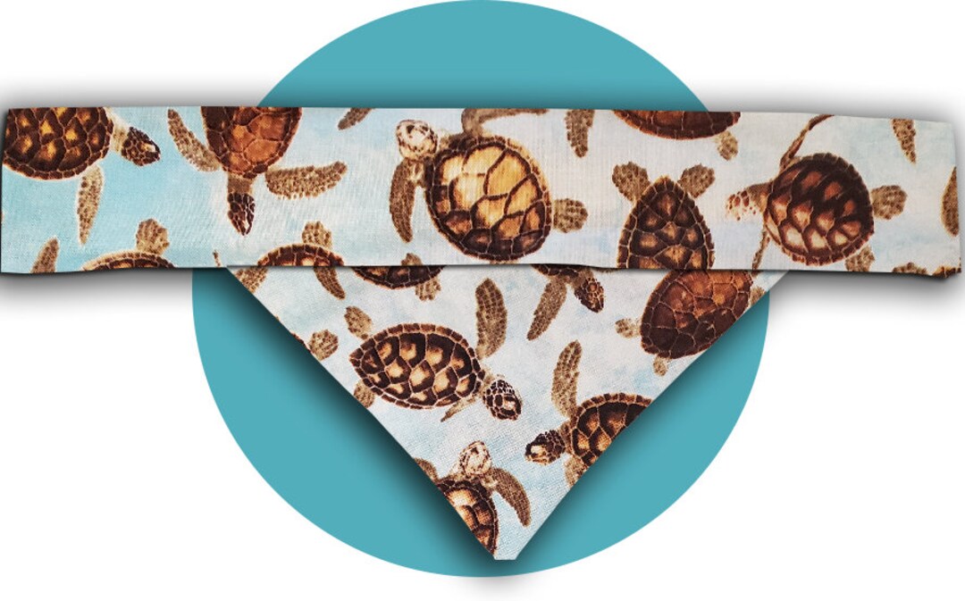 Sea Turtle Brown Over the Collar Dog Bandana - Turtle Bandana - Dog ...
