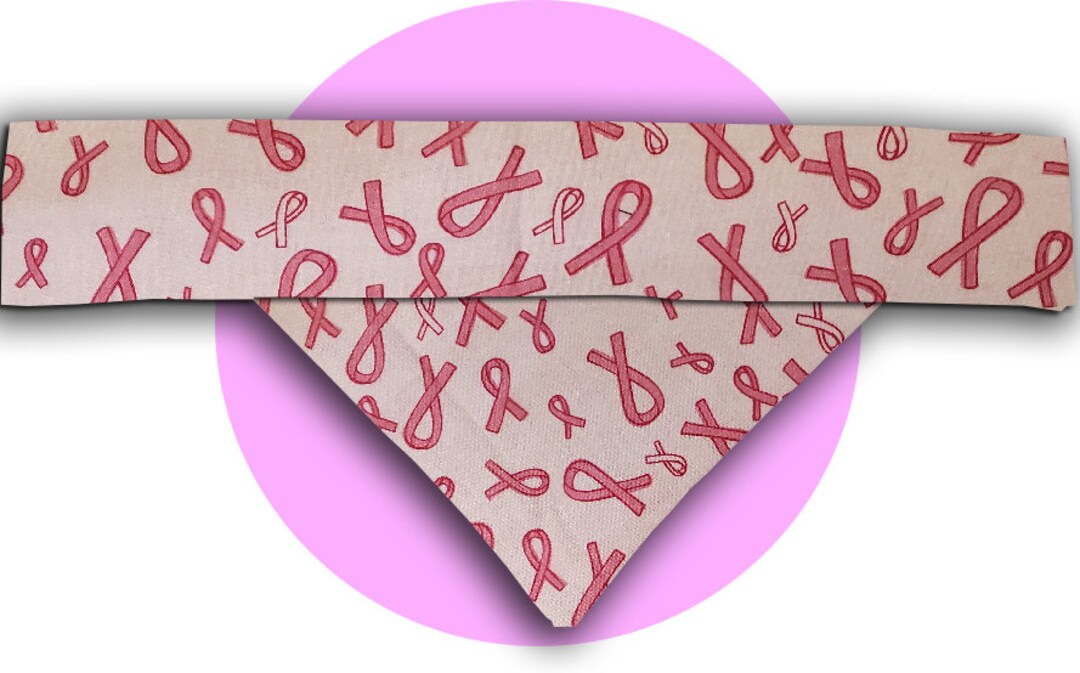 Breast Cancer Awareness Over the Collar Dog Bandana - Pink Ribbon ...