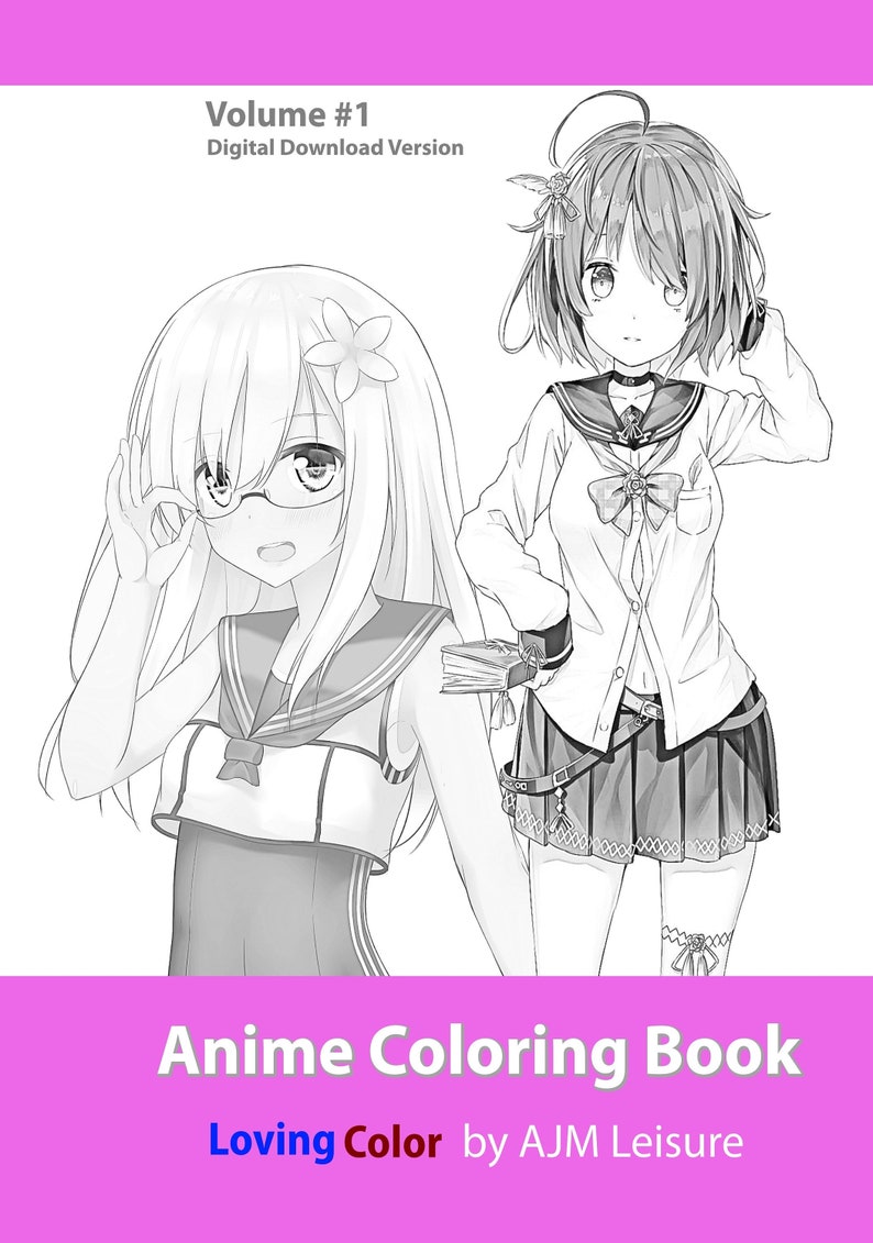 Anime Coloring PDF Book 23 Pages 1 - Etsy