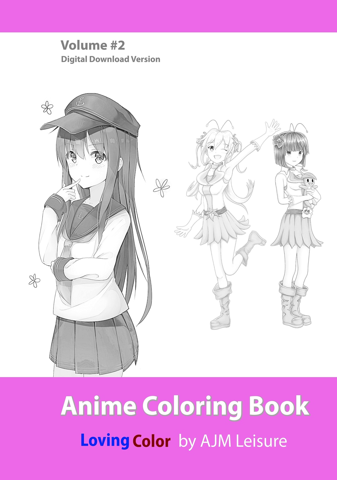 Anime Coloring PDF Book 23 Pages (#2) - Etsy