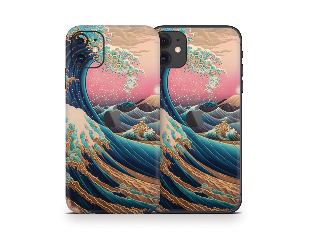 Golden Hokusai Great Wave Skin for the iPhone 8, X, XS, XR, 11, SE, Pro ...
