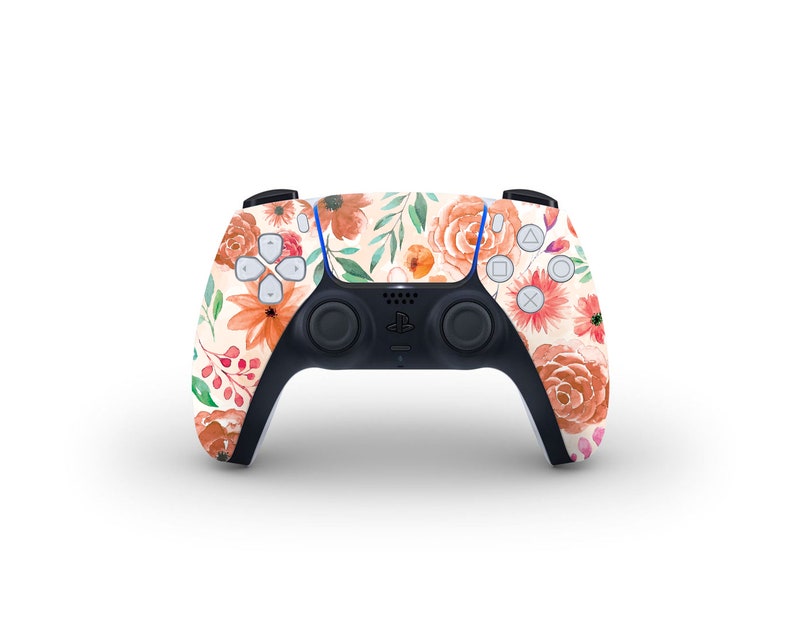 Orange Watercolor Flowers Skin for the PS5 Controller - Etsy Hong Kong