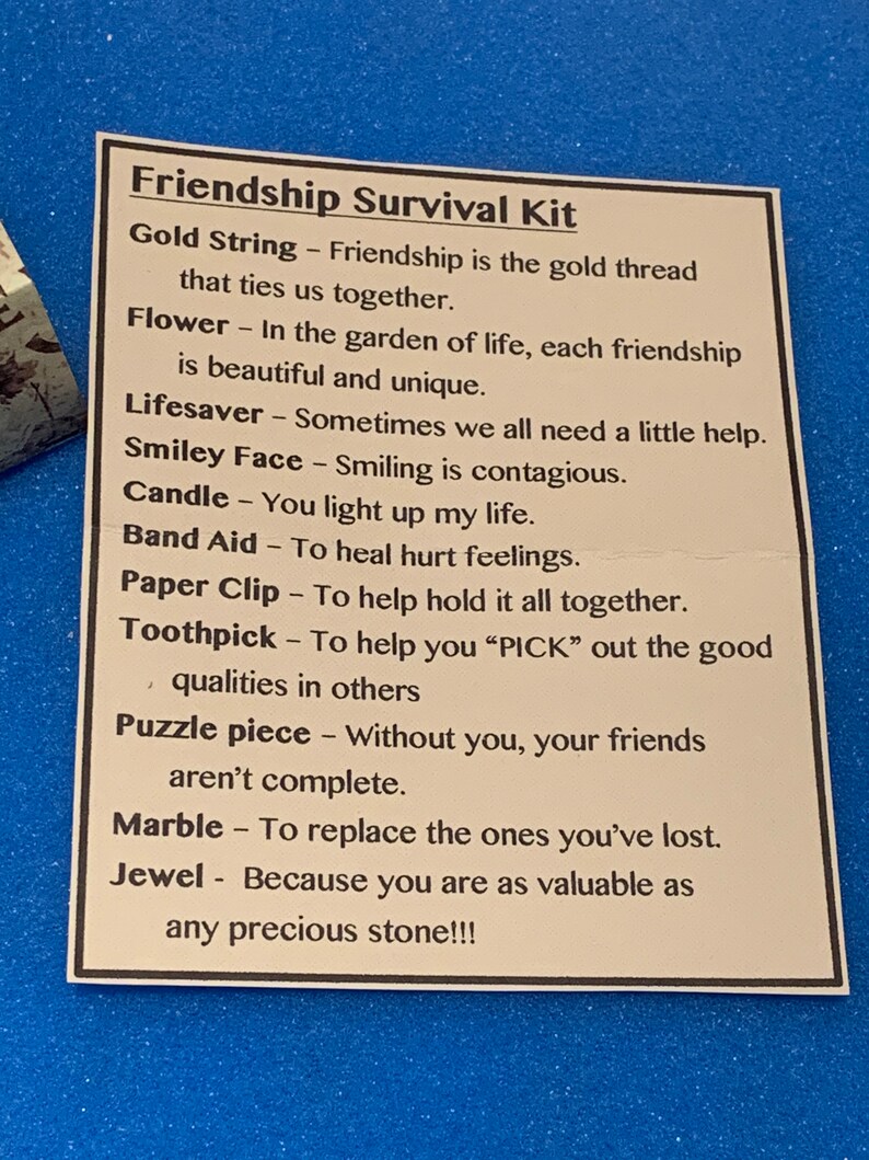Handmade Friendship Survival Kit - Etsy