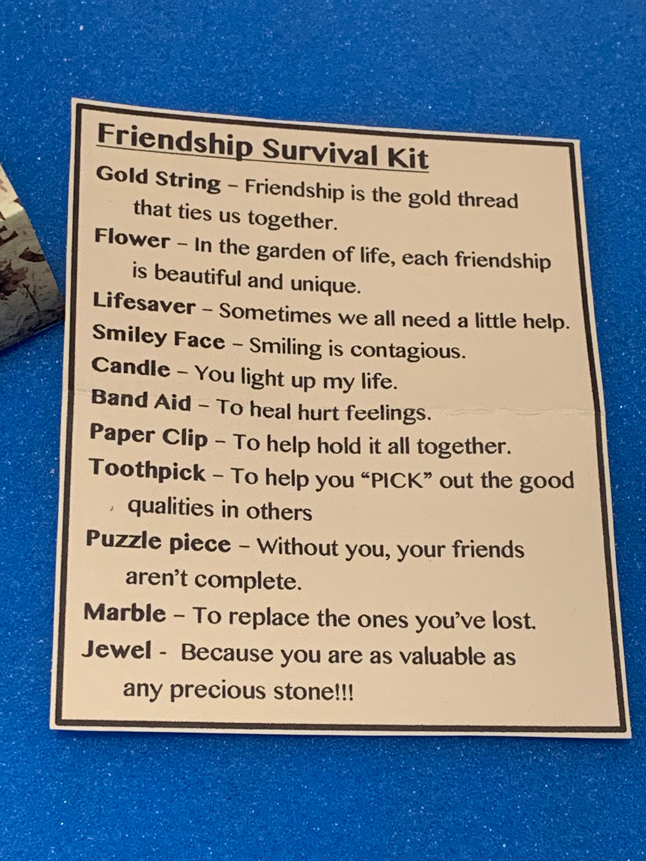 Handmade Friendship Survival Kit - Etsy