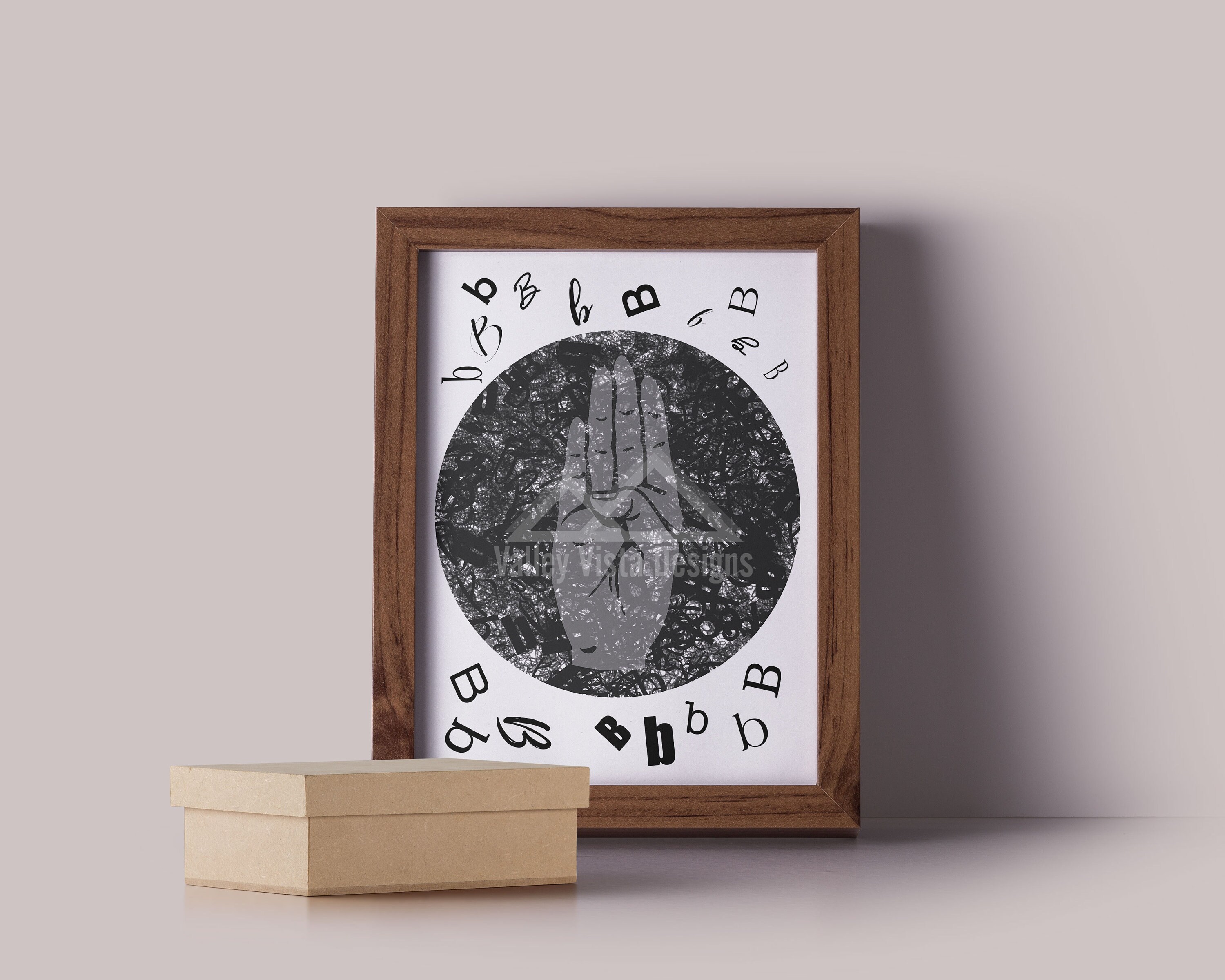 Sign Language Letter B Print Wall Art - Etsy