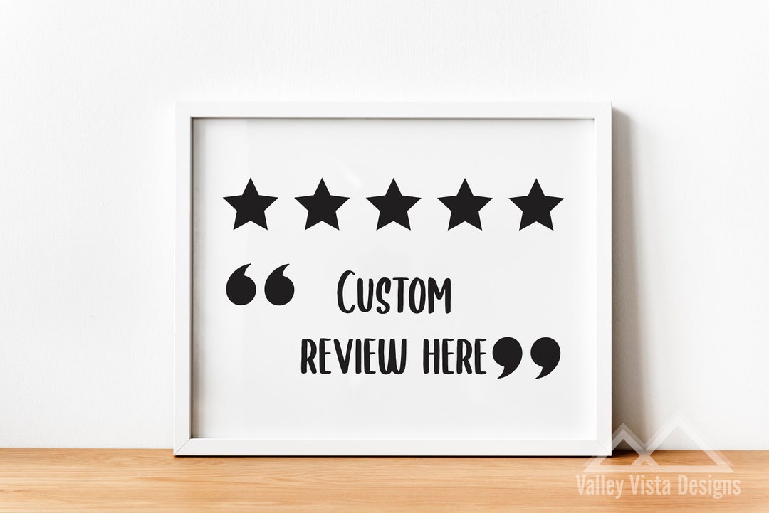 PRINTABLE | Custom 5-star Review | Wall Art | DIGITAL FILE - Etsy