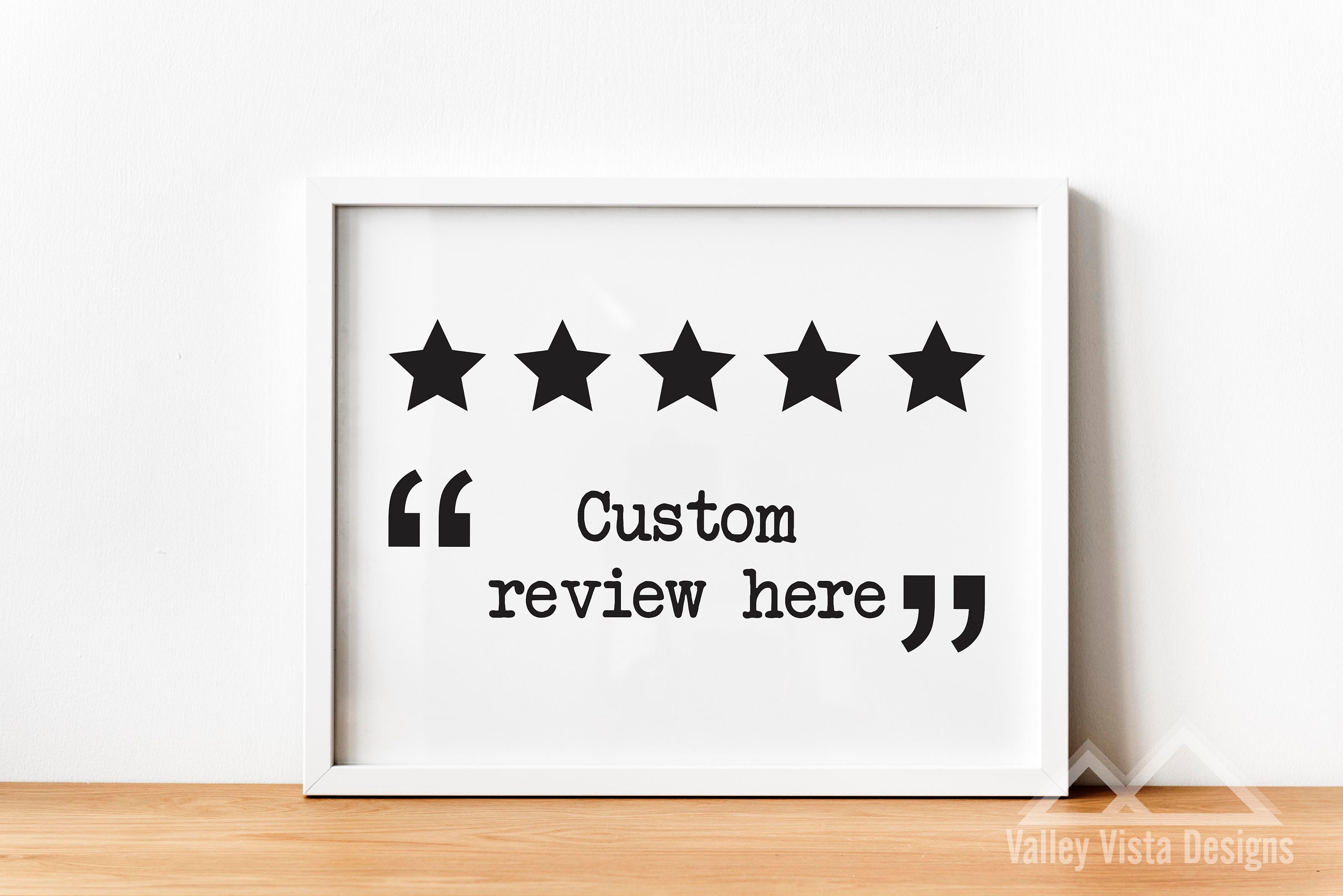 PRINTABLE Custom 5-star Review Wall Art DIGITAL FILE - Etsy