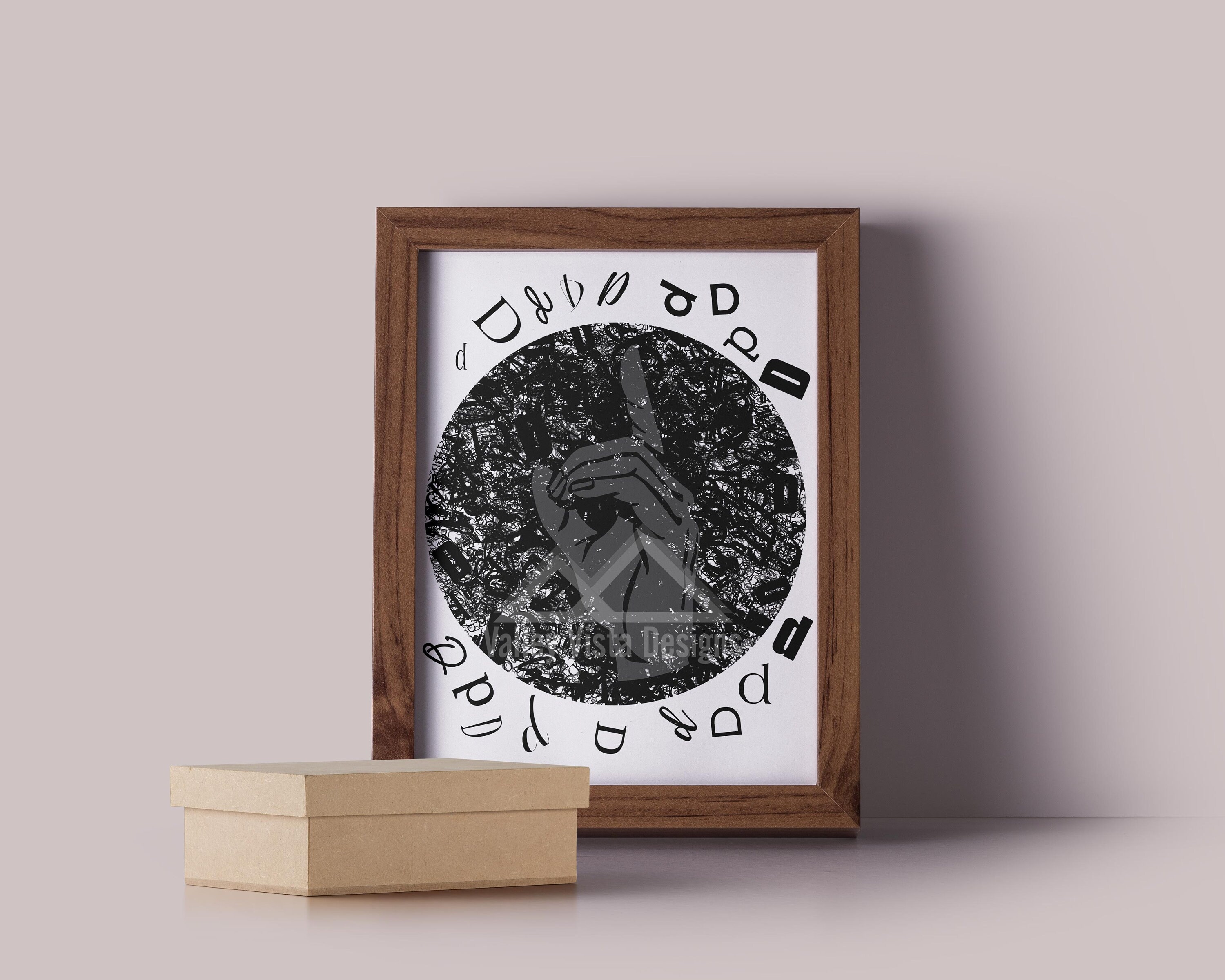 Sign Language Letter D Print Wall Art | Etsy