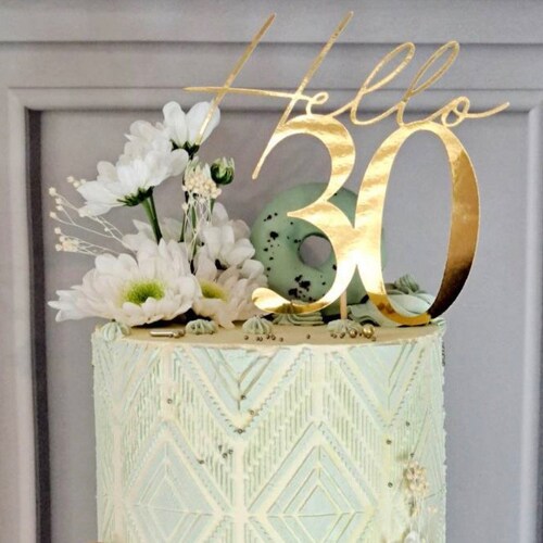 Hello 30 Custom Cake Topper 30th Birthday Cake Topper - Etsy