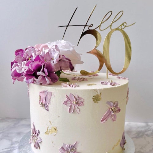 Hello 30 Custom Cake Topper 30th Birthday Cake Topper - Etsy
