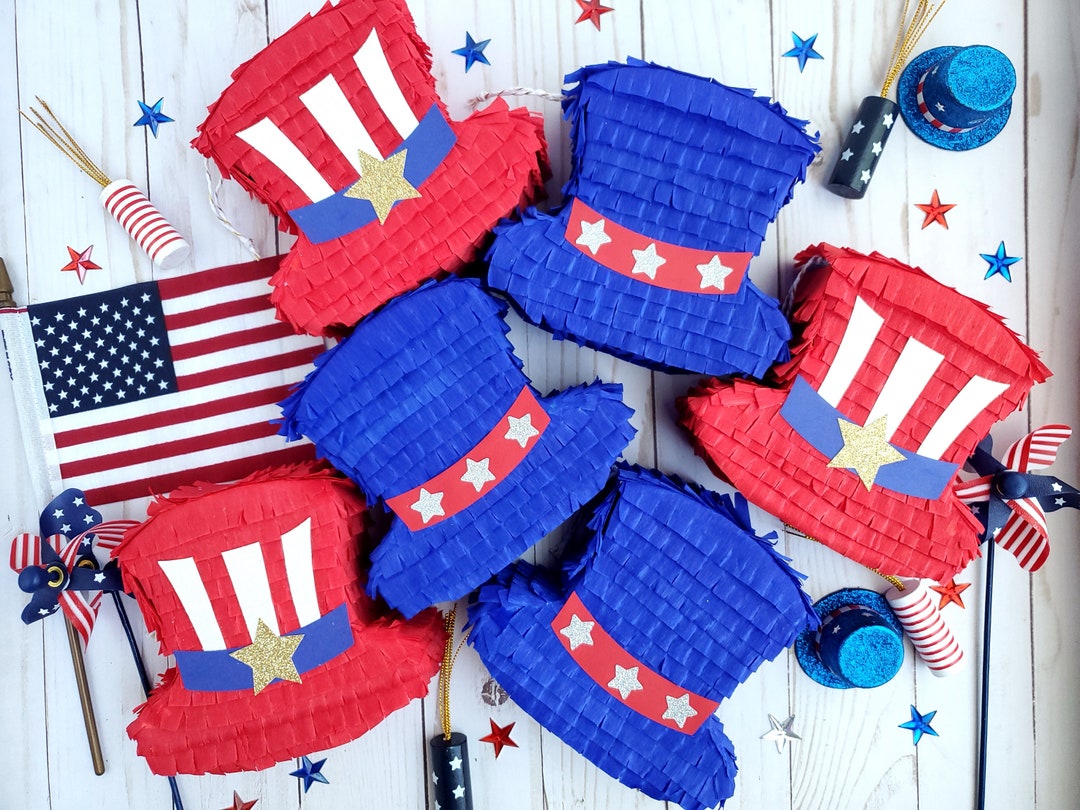 Patriotic Top Hat Mini Pinata 4th of July Piñata 4th of July Decoration ...