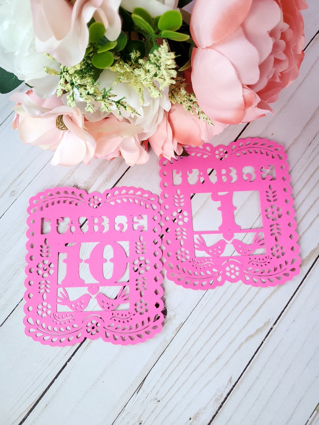 Papel Picado Table Numbers (set of 12), Mexican Theme Wedding, Table ...