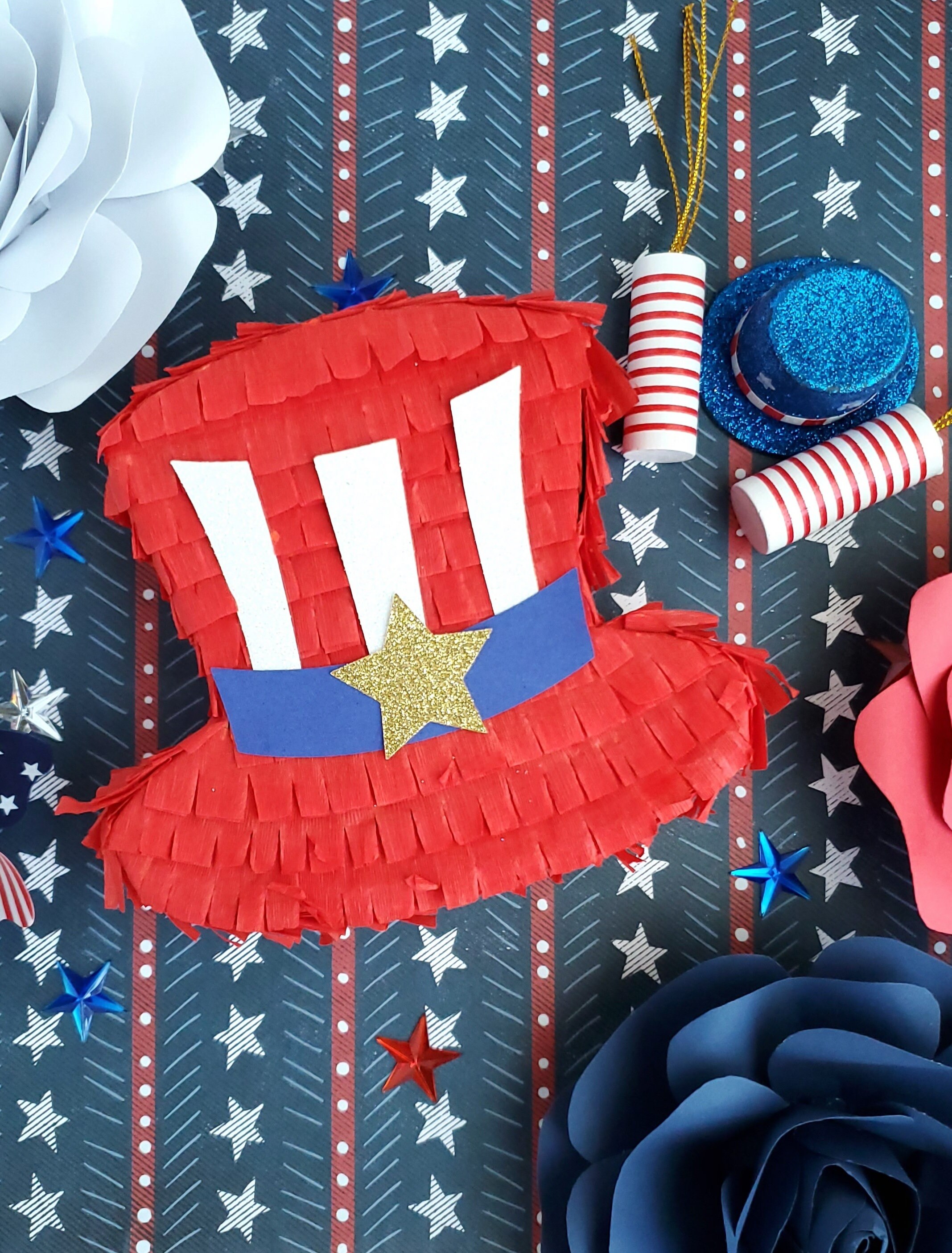 Patriotic Top Hat Mini Pinata 4th of July Piñata 4th of July | Etsy