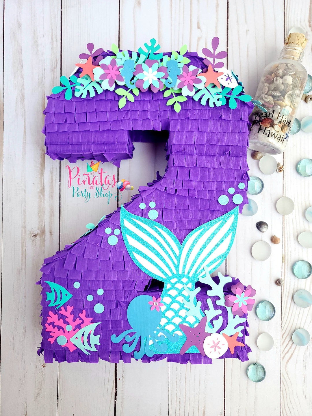 Centerpiece Number Piñata 10" Tall, Under the Sea Party Decoration ...