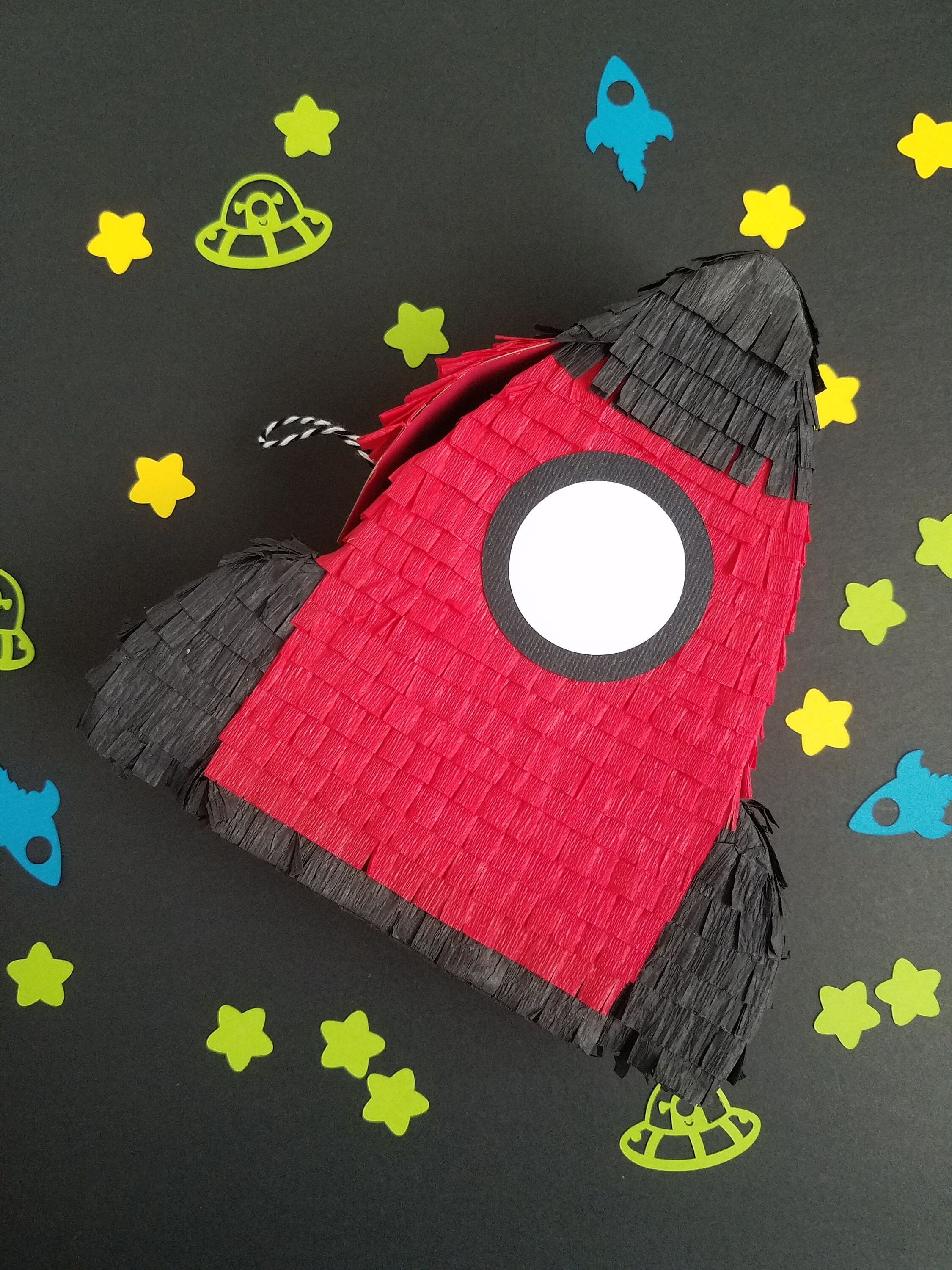 One 7 Rocket mini piñata favor box spaceship piñata | Etsy