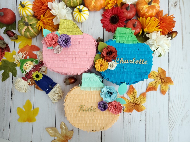 Pumpkin mini piñata Boho pumpkin Autumn Party Fall Baby Shower | Etsy