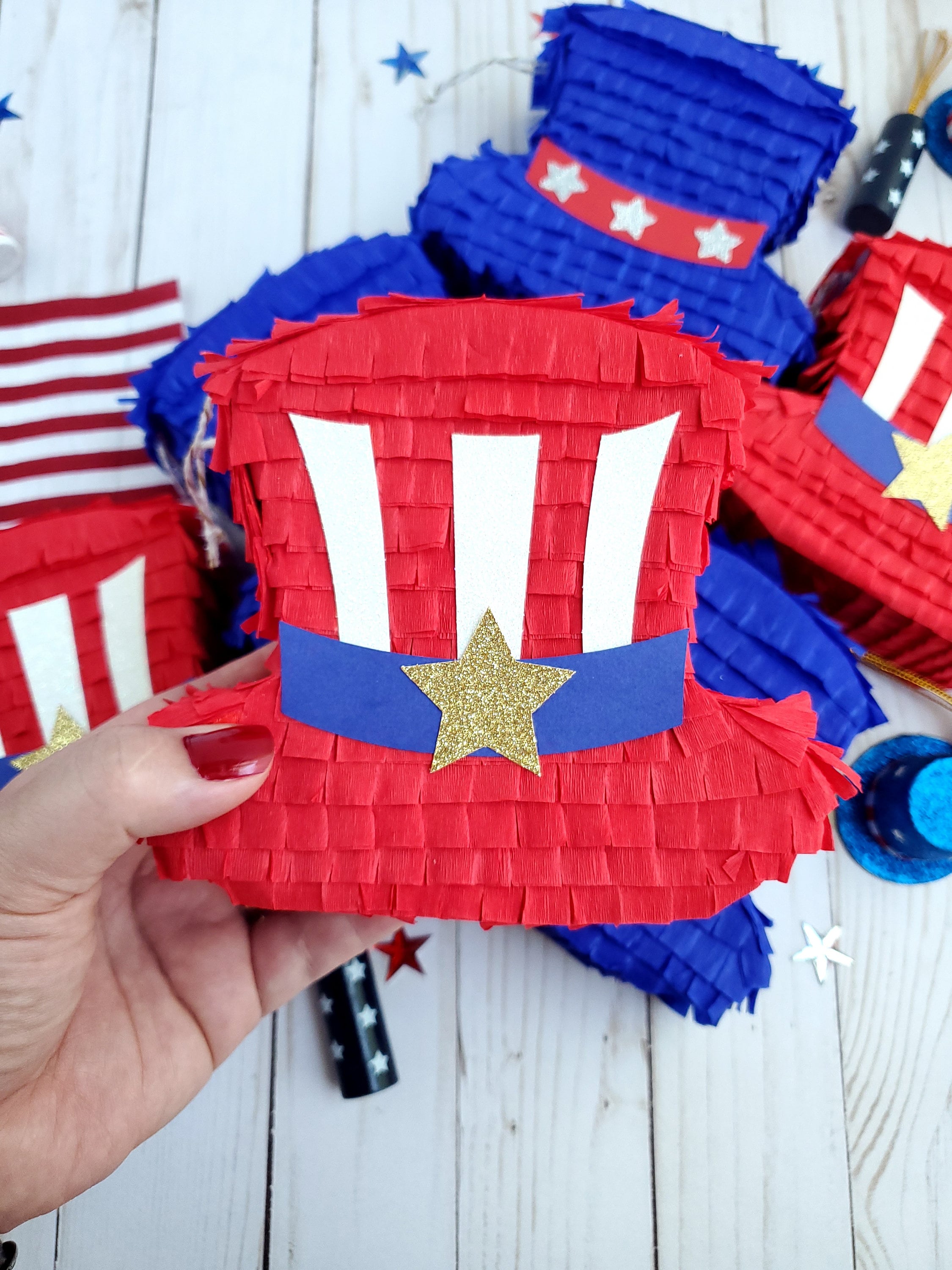 Patriotic Top Hat Mini Pinata 4th of July Piñata 4th of July - Etsy