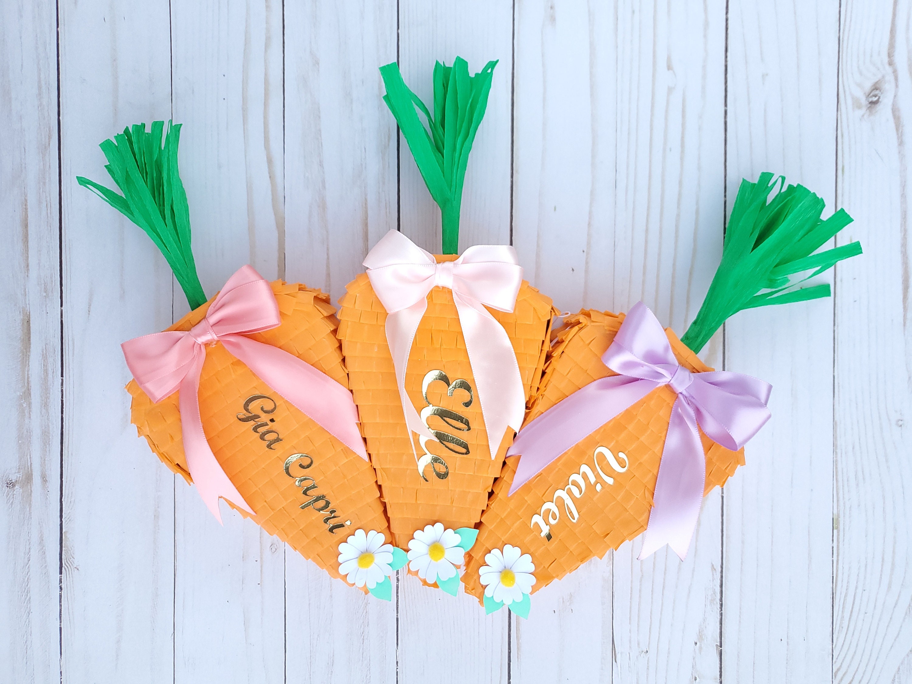 Carrot Mini Piñata 8 Carrot With Bow Decorated Carrot - Etsy