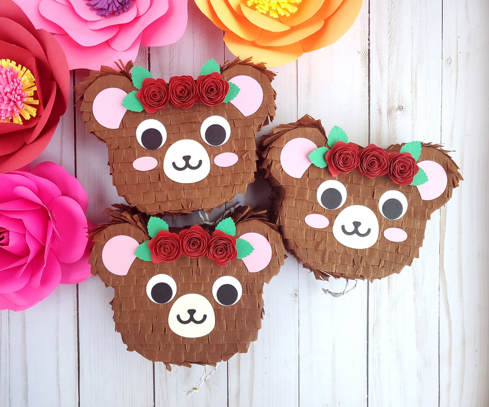 Woodland Bear Mini Piñata 4 Tall Woodland Party Favor | Etsy