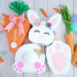Carrot Mini Piñata 8", Carrot With Bow, Decorated Carrot, Veggie Party ...