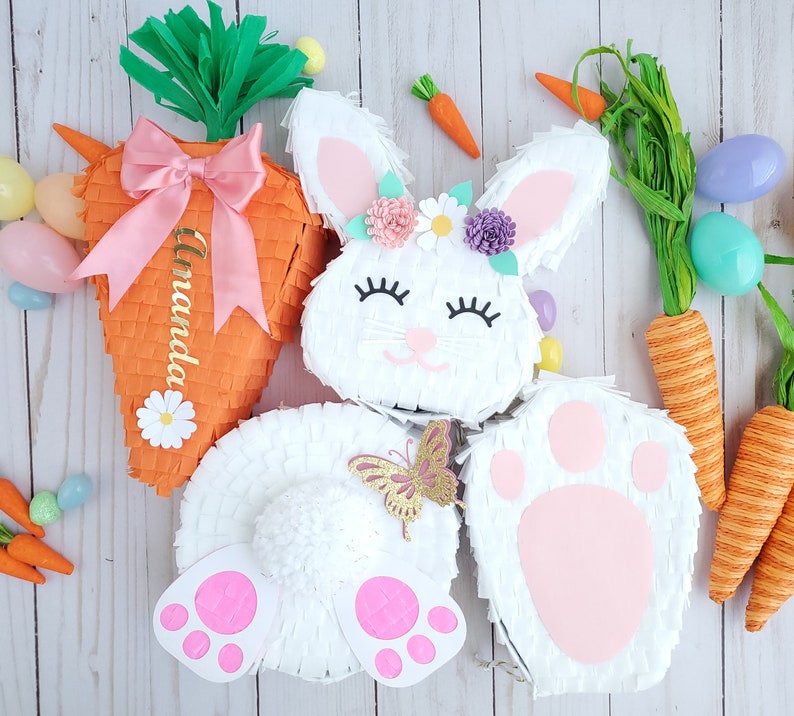 Carrot Mini Piñata 8 Carrot With Bow Decorated Carrot - Etsy