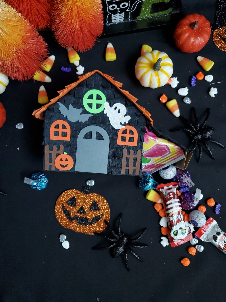 Haunted house mini piñata 1x Halloween house piñata Trick or | Etsy