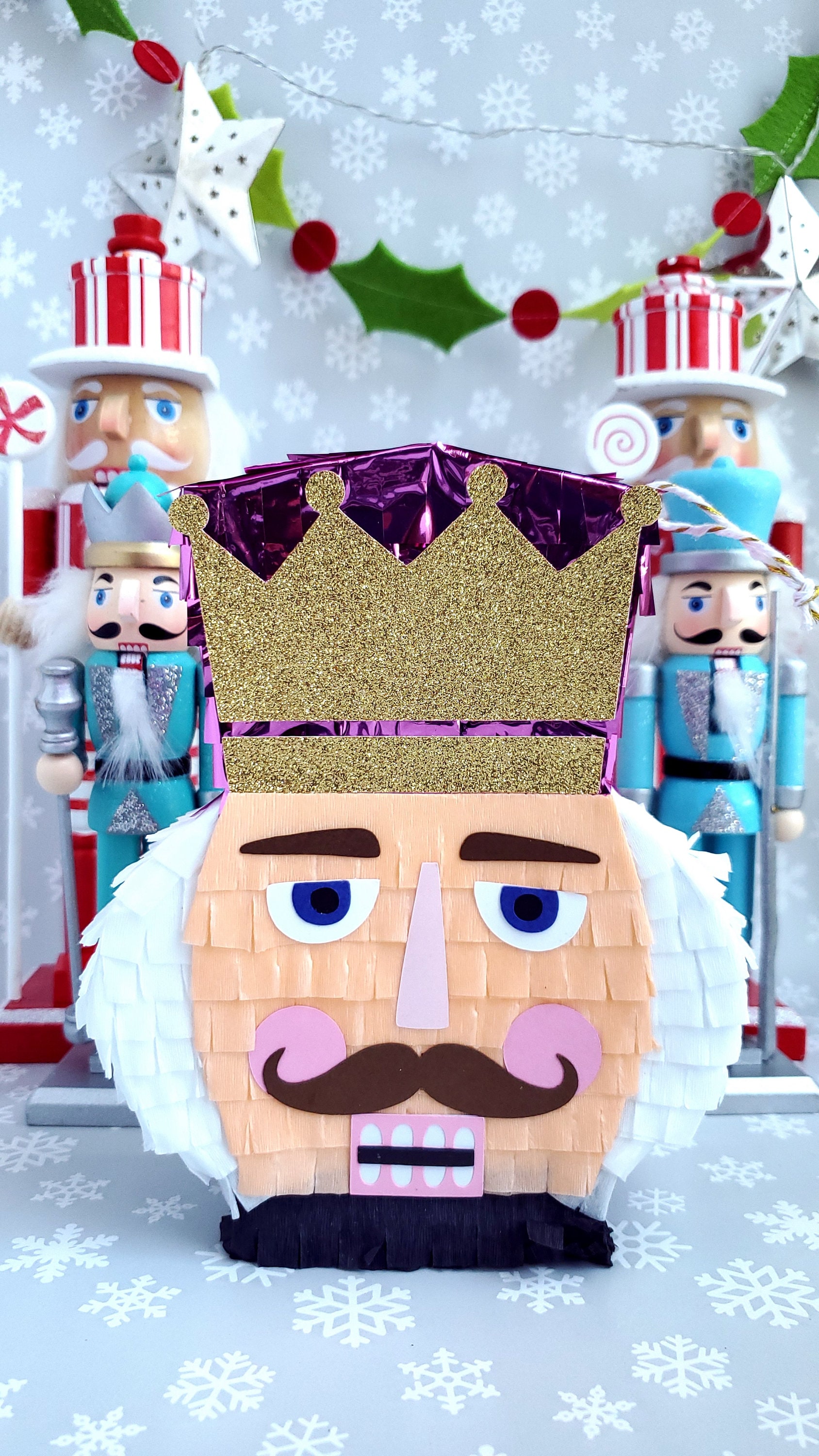 Nutcracker mini pinata 6 Metallic Nutcracker party decor | Etsy