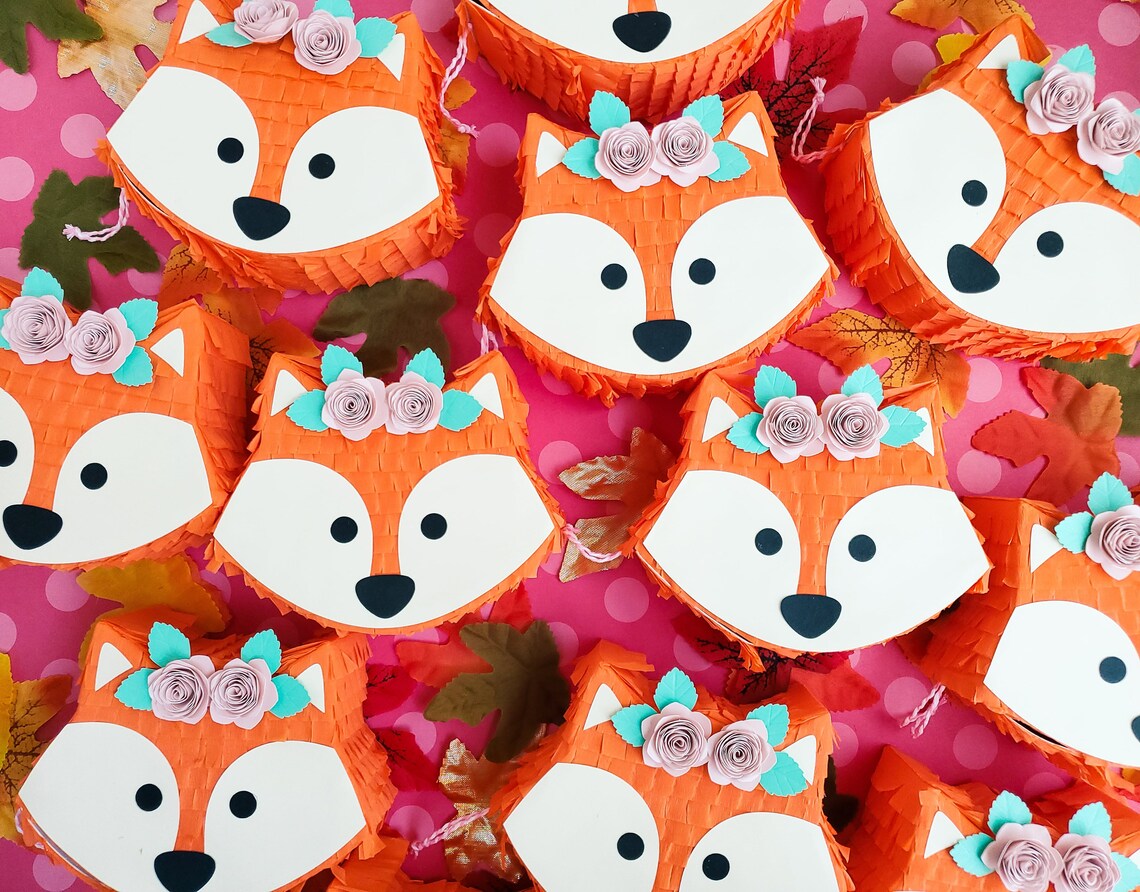 One 4" Woodland Fox Mini Piñata, Woodland Party, Wild One, Woodland ...