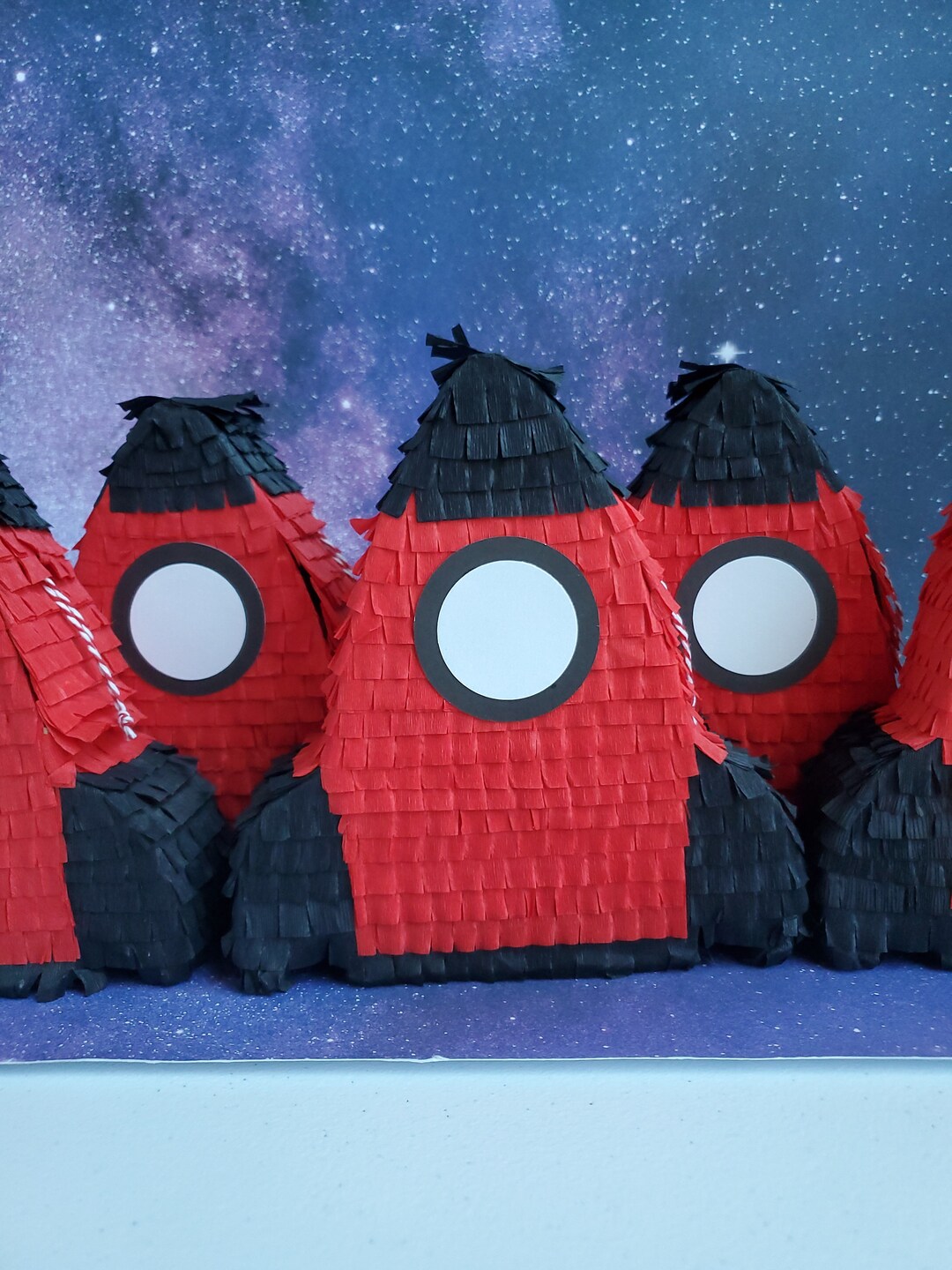 Rocketship Piñata Centerpiece 10" Space Theme Birthday Galaxy Party ...