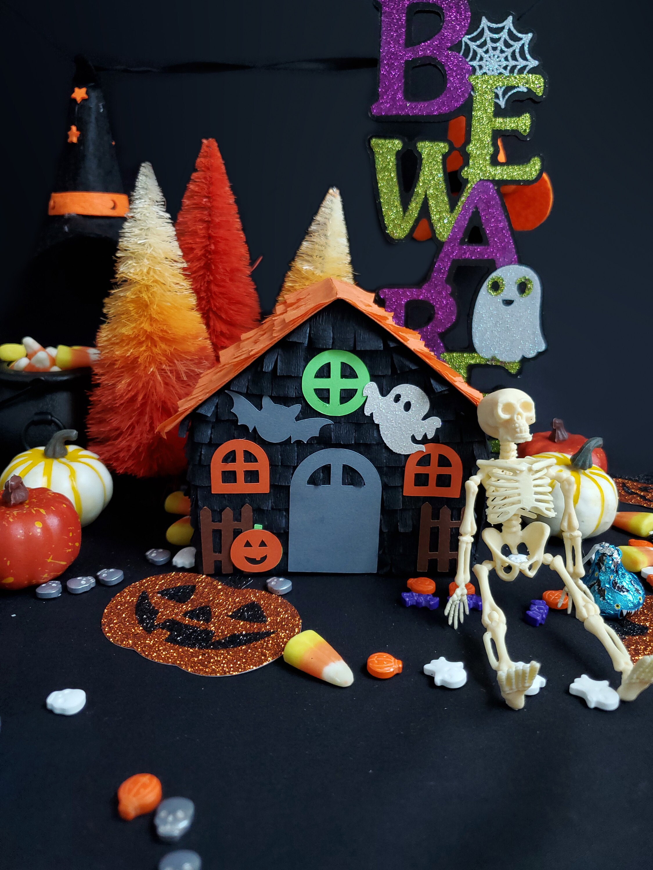 Haunted house mini piñata 1x Halloween house piñata Trick or | Etsy