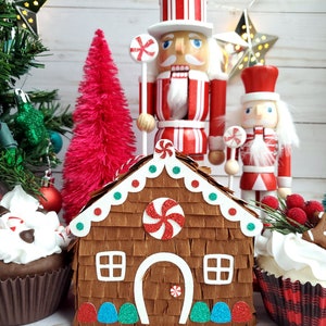 Gingerbread House Mini Piñata 4" Holiday Party Decoration Gingerbread ...