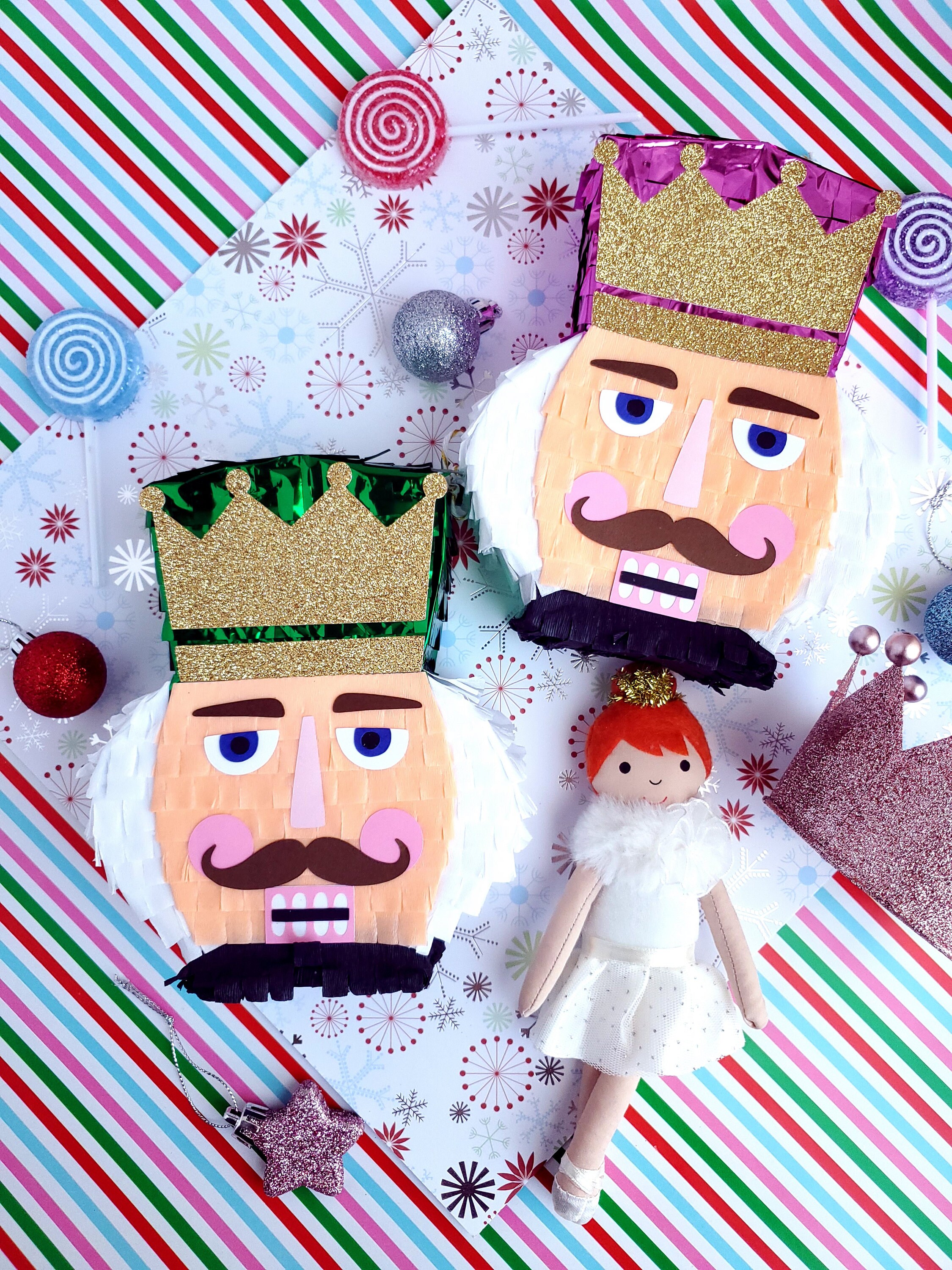 Nutcracker mini pinata 6 Metallic Nutcracker party decor | Etsy
