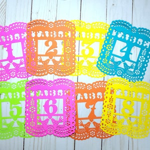 Papel Picado Table Numbers (set of 12), Mexican Theme Wedding, Table ...