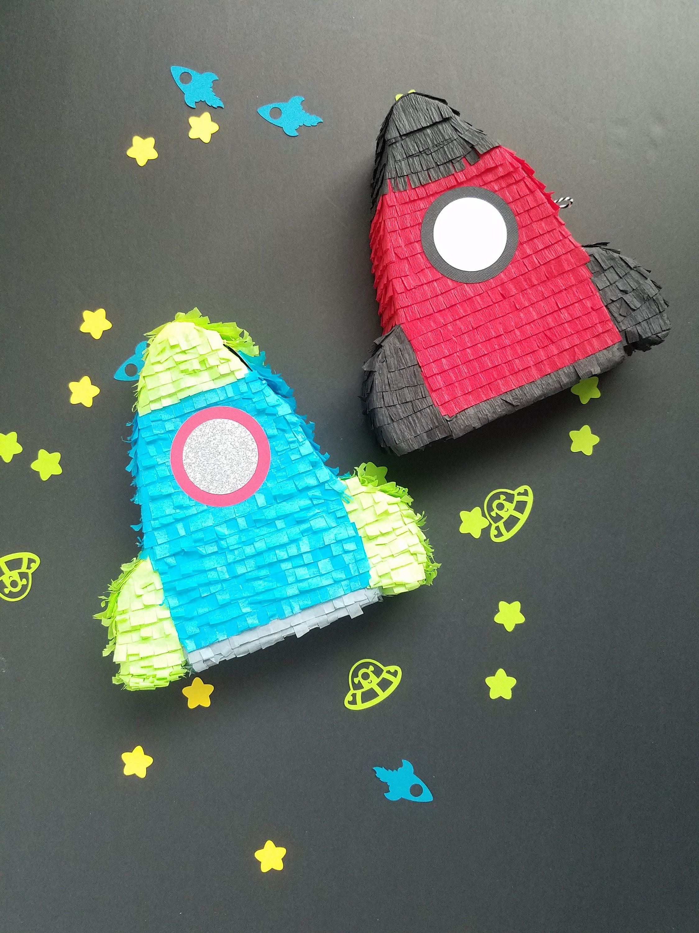 One 7 Rocket mini piñata favor box spaceship piñata | Etsy