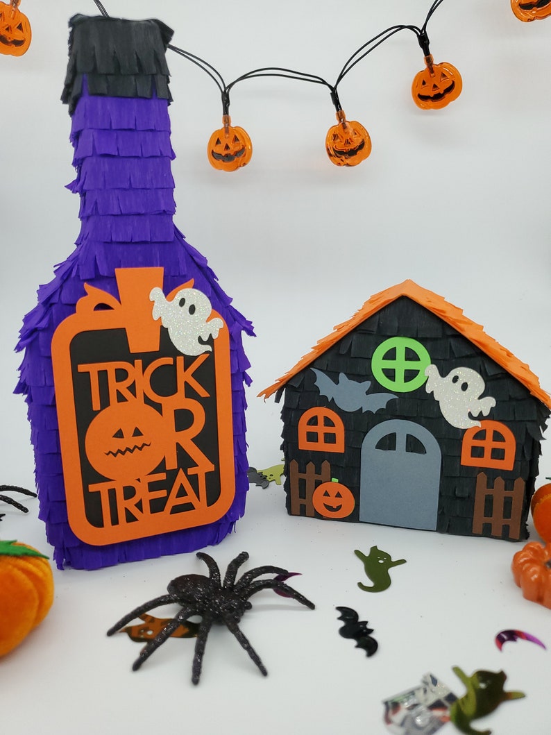 Haunted house mini piñata 1x Halloween house piñata Trick or | Etsy
