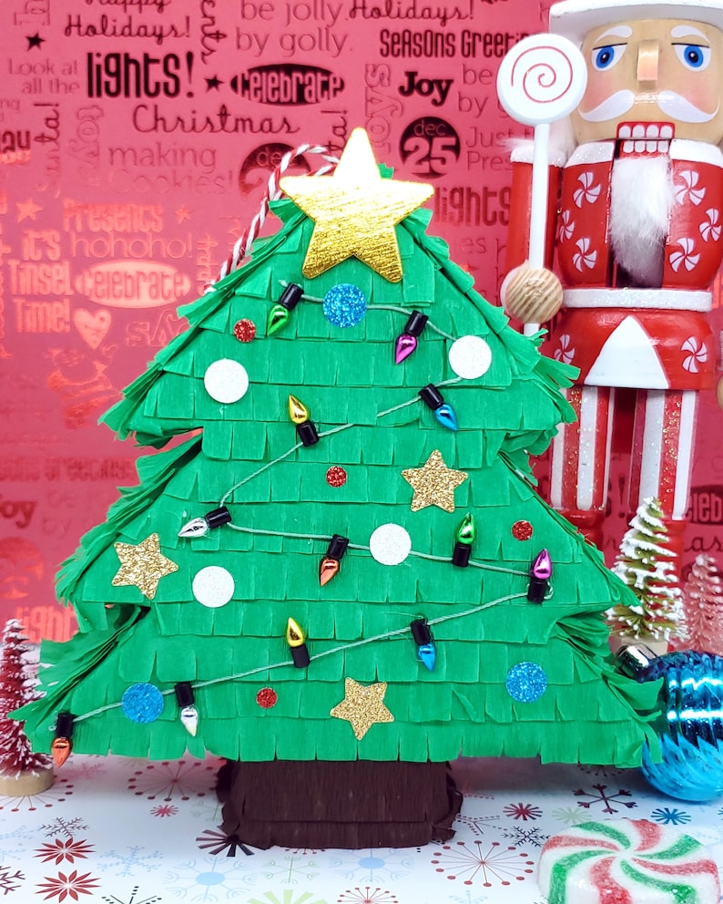 Christmas tree mini piñata Holiday piñata Pine tree pinata | Etsy