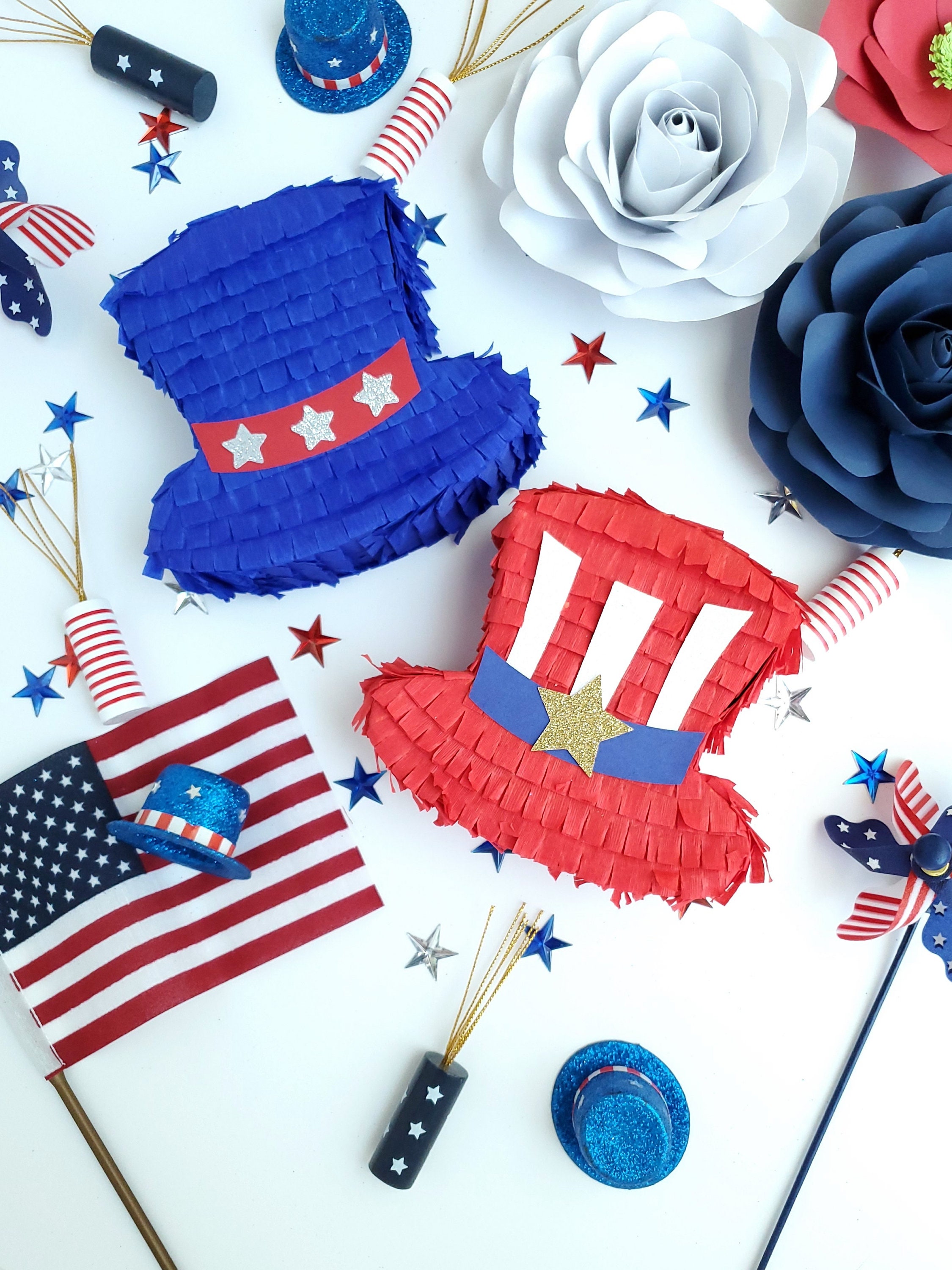 Patriotic Top Hat Mini Pinata 4th of July Piñata 4th of July | Etsy