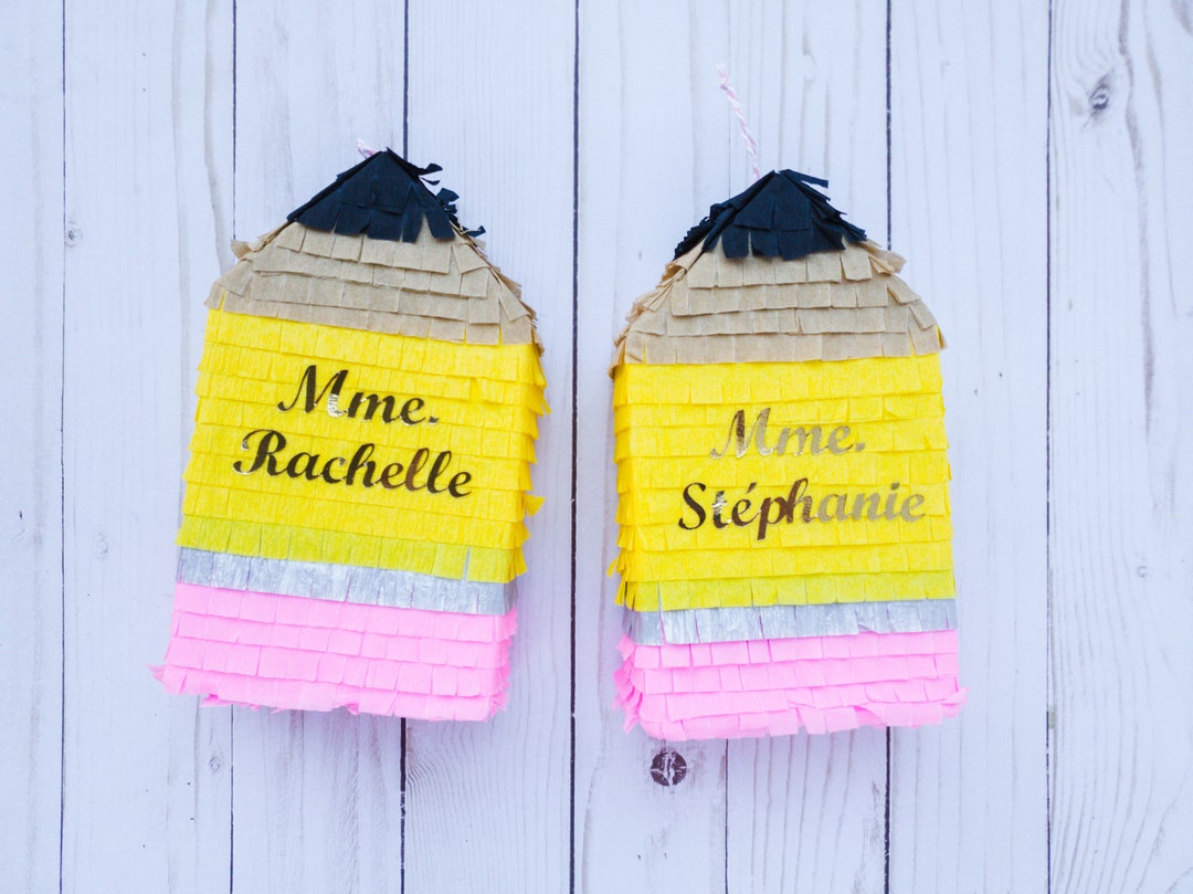 Pencil Mini Piñata Party Favor 7" Tall (each), Back to School, Teacher ...